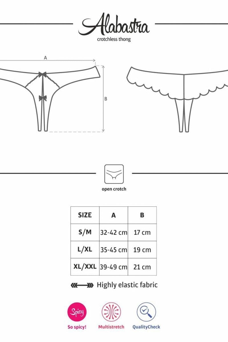 Fehér nyitott bugyi Alabastra | SecretAvenue.hu